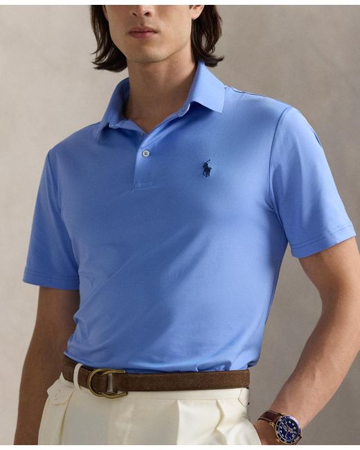 Polo Ralph Lauren Classic-fit Performance Polo Shirt in Blue for Men | Lyst
