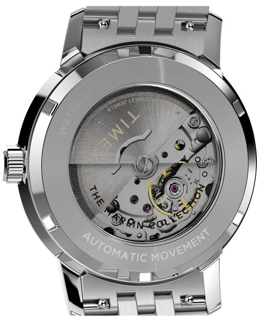 Timex Mechanical Automatic -tone Stainless Steel Watch in Gray for Men ...
