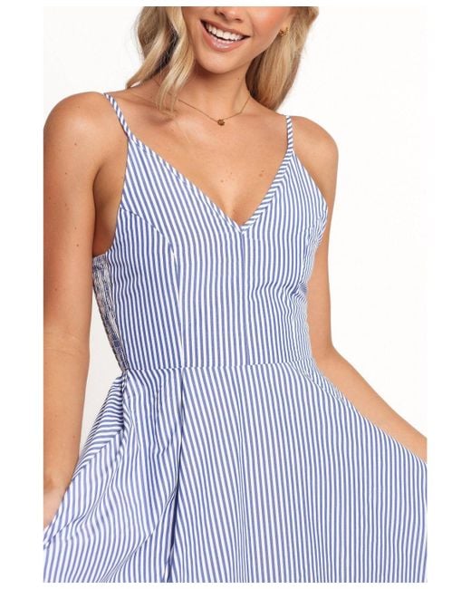 Petal & Pup Romilly Strappy Maxi Dress in Blue | Lyst