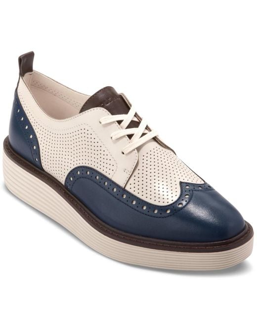 Cole Haan Originalgrand Wingtip Platform Oxfords In White Lyst