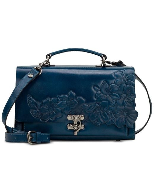 Patricia Nash Charonne Leather Satchel in Blue | Lyst