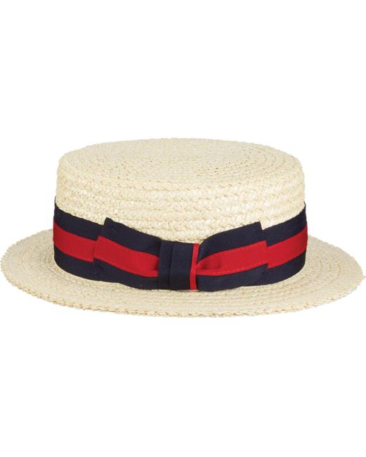 Scala Straw Boater Hat in Red for Men | Lyst