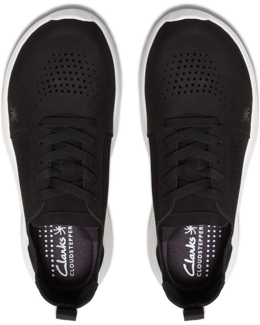 Clarks Cloud Steppers Solevana Style Laceup Sneakers in Black | Lyst