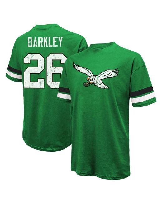 Majestic Threads Saquon Barkley Philadelphia Eagles Name Number Oversized T-shirt in Green for ...