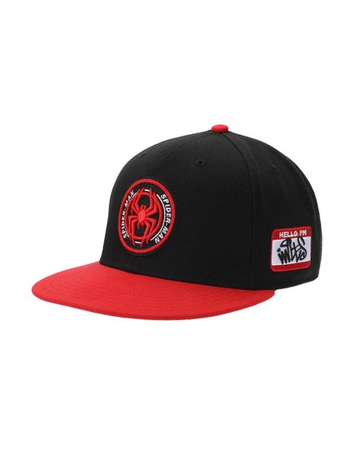 Marvel Spider-man Into The Spider-verse Miles Morales Logo Snapback Cap ...