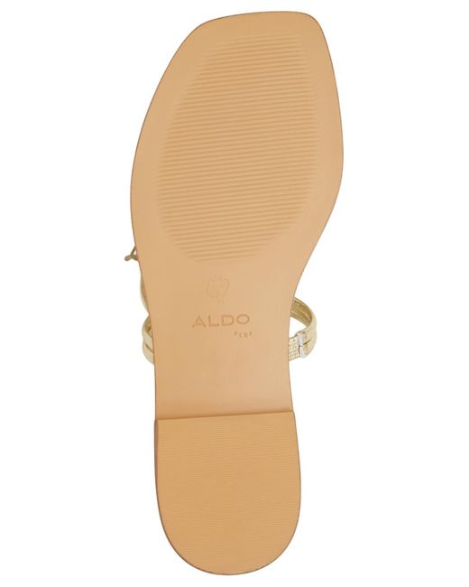 ALDO Glasswing Butterfly Strappy Slide Sandals in Metallic | Lyst