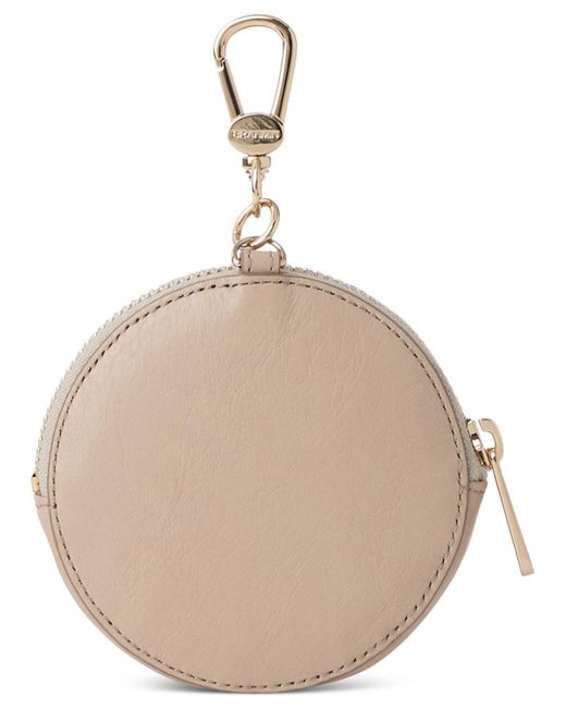 Brahmin Circular Leather Coin Purse in Natural | Lyst