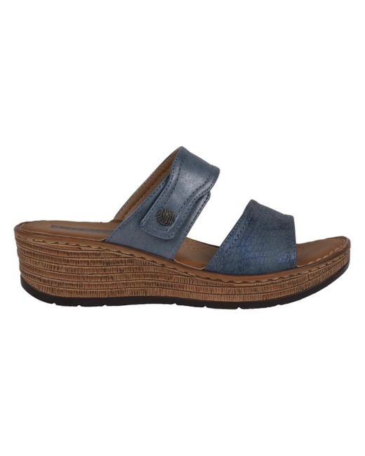 Gc Shoes Meli Slip-on Wedge Sandals in Blue | Lyst