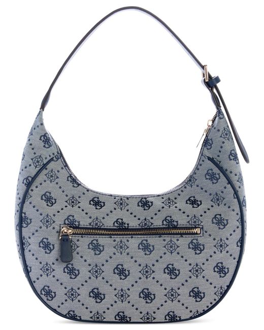 Guess Neda Medium 4g Peony Logo Hobo Shoulder Bag in Blue | Lyst