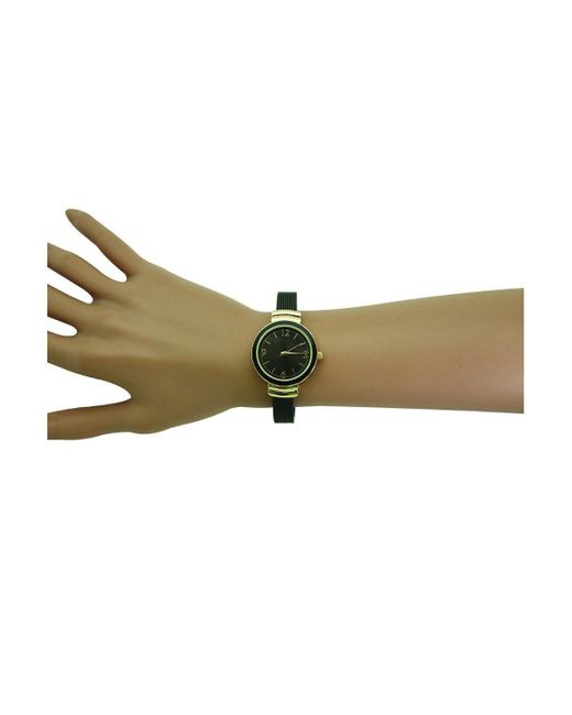 Olivia Pratt Gold Every Day Textured Metal Bangle Watch in Green | Lyst