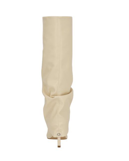 Guess Natha Fold Over Slouchy Stiletto Heel Boots in White | Lyst