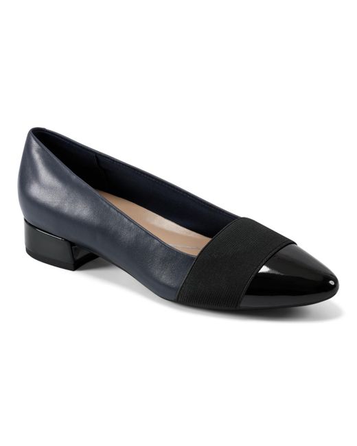 Easy Spirit Casta Eflex Low Block Heel Pumps in Black | Lyst