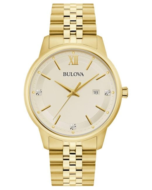 Bulova Classic Diamond Accent Gold-tone Stainless Steel Bracelet Watch ...