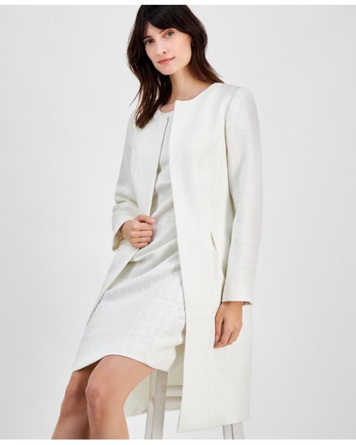 Le Suit Jewel-neck Topper & Empire-seam Midi Dress in White | Lyst