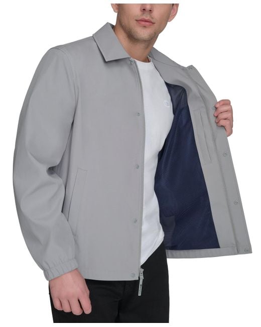 Champion Logo Coach Jacket in Gray for Men | Lyst