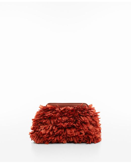 Mango Fringed Clutch Bag in Red | Lyst