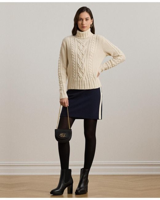 Ralph Lauren Two-tone Pencil Miniskirt in Blue | Lyst