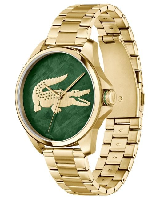 Lacoste Le Croc Tone Stainless Steel Bracelet Watch in Green for Men | Lyst