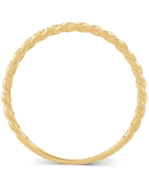 Macy's Polished Ribbed Texture Open Curb Link Design Stack Band in ...