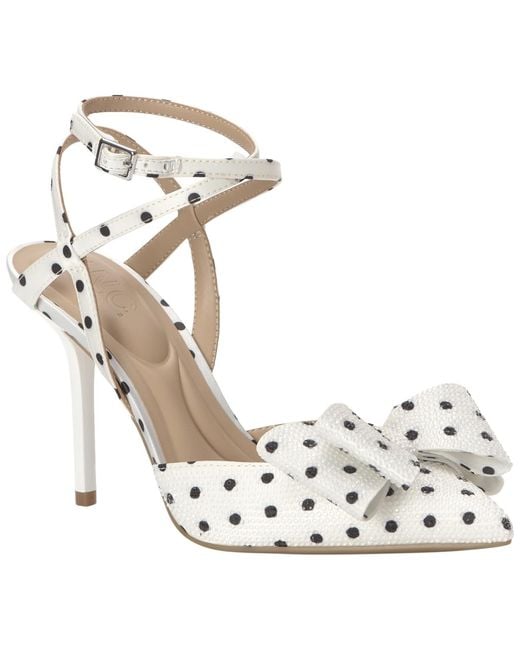 INC International Concepts Safina Bow Mesh Heel Pumps in Metallic | Lyst