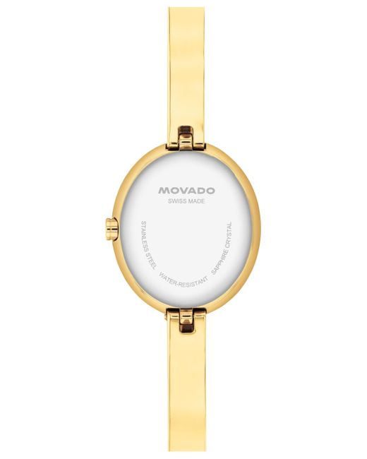 Movado Museum Oval Bangle Swiss Quartz Yellow Pvd Watch in Metallic | Lyst