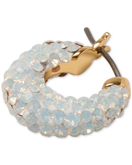 Kate Spade Pop Of Joy Pave Shiny Puffy huggie Hoop Earrings in Metallic ...