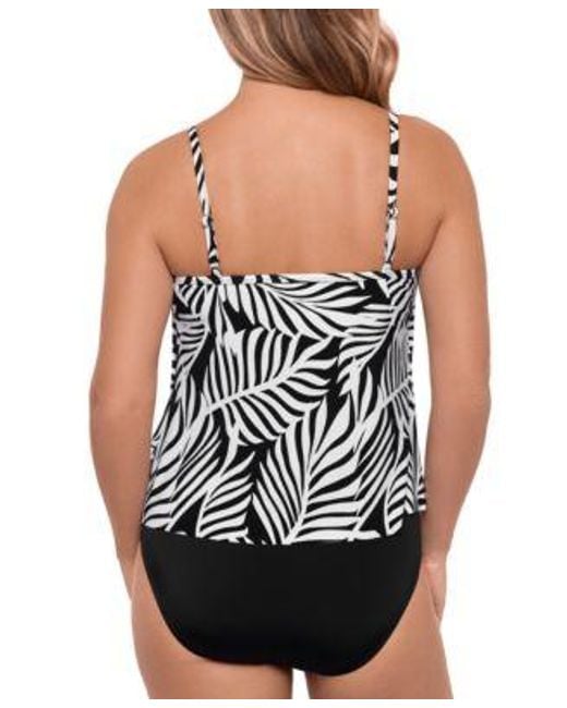 Swim Solutions V Neck Tiered Tankini Top Ultra High Waist Swim Bottoms ...