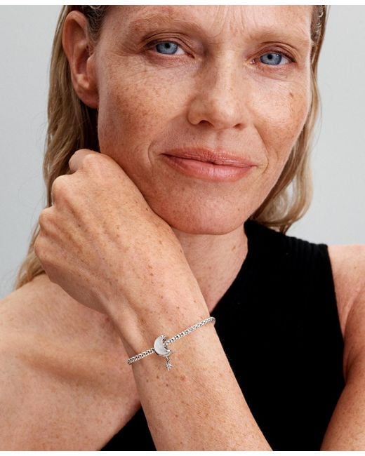 PANDORA Moon And Star Charm in White | Lyst