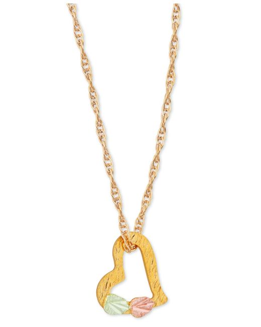 Black Hills Gold Floating Heart Pendant in Metallic | Lyst