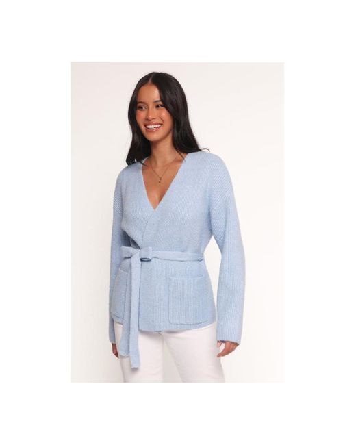 Petal & Pup Mika Wrap Cardigan in Blue | Lyst