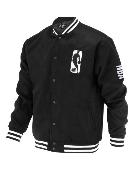 FISLL And Nba Logoman Shadow Collection Full-snap Varsity Jacket in ...