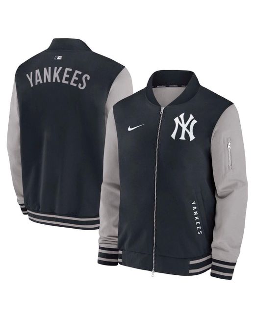 Nike Navy/gray New York Yankees Authentic Collection Dugout Full-zip ...