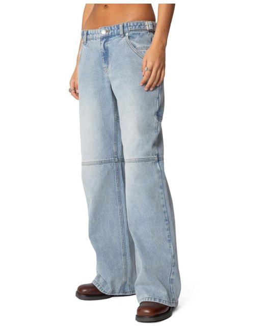 Edikted Shai Low Rise Carpenter Jeans in Blue | Lyst