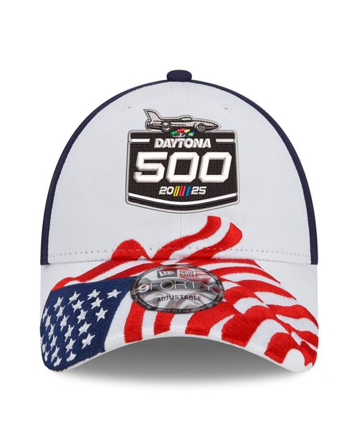 KTZ White/navy 2025 Daytona 500 9forty Adjustable Hat in Red for Men | Lyst