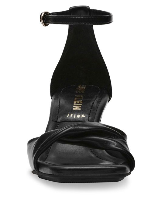 Anne Klein Jessie Ankle Strap Two Piece Dress Sandals in Black | Lyst