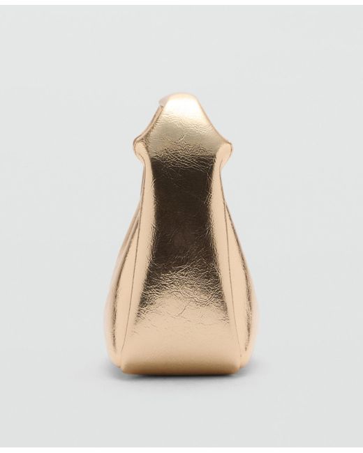 Mango Metallic Effect Handbag in Natural | Lyst