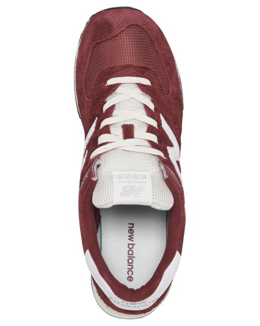 New Balance 574 Casual Sneakers From Finish Line in Red for Men | Lyst