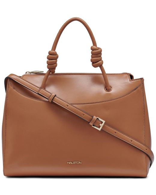 Halston Faye Medium Satchel Bag in Brown | Lyst