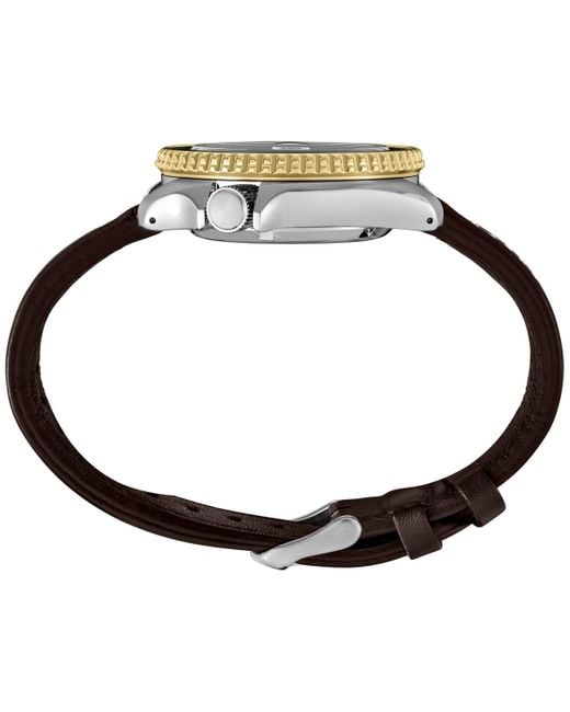 Seiko Automatic 5 Sports Leather Strap Watch 42mm in Gray for Men | Lyst