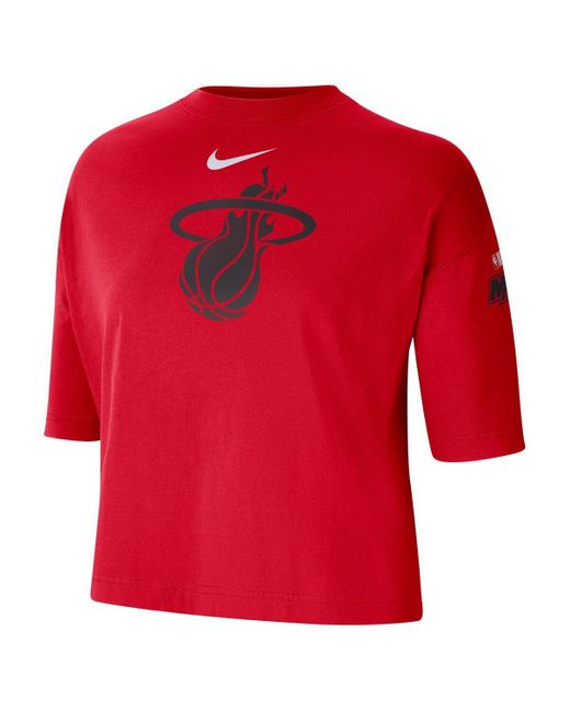 Nike Miami Heat 2024/25 City Edition Courtside Boxy T-shirt in Red | Lyst