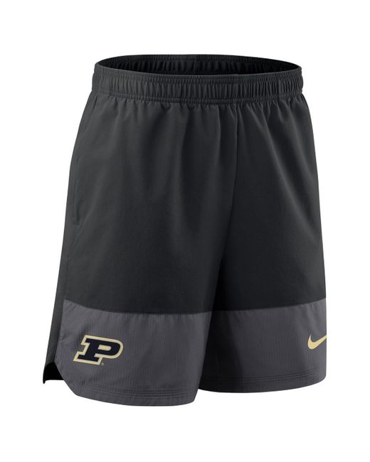 Nike Purdue Boilermakers 2025 Sideline Performance Shorts in Black for ...
