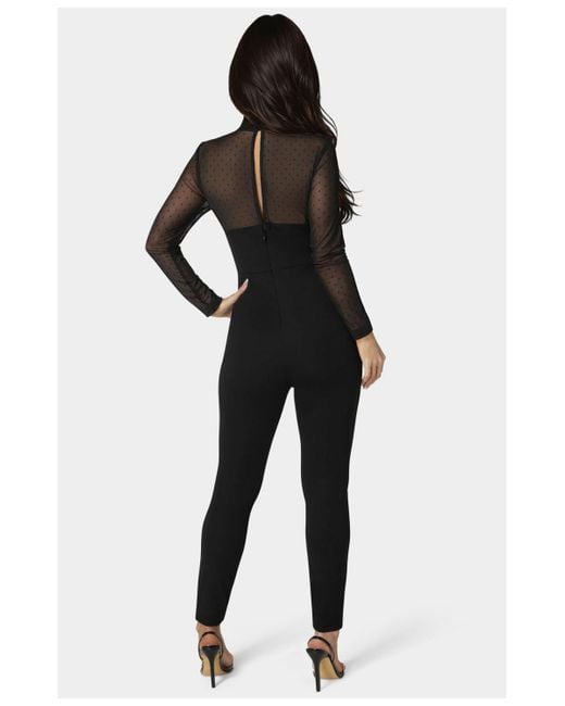 Bebe Lace Applique Catsuit in Black | Lyst