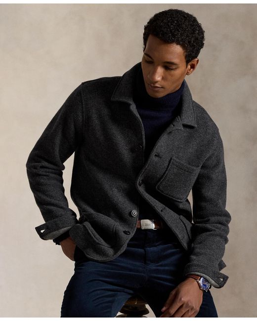 Polo Ralph Lauren Brushed Double-knit Utility Jacket in Black for Men ...