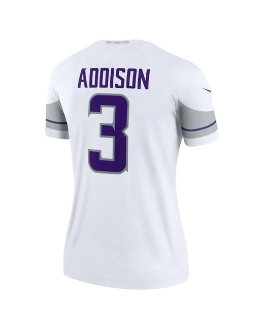 Nike Jordan Addison Minnesota Vikings Alternate Legend Jersey in White ...