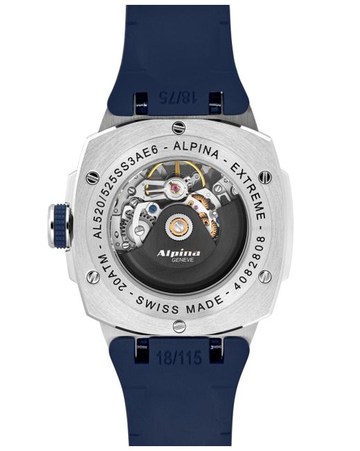 Alpina Swiss Automatic Alpiner Extreme Rubber Strap Watch 39mm in Blue ...