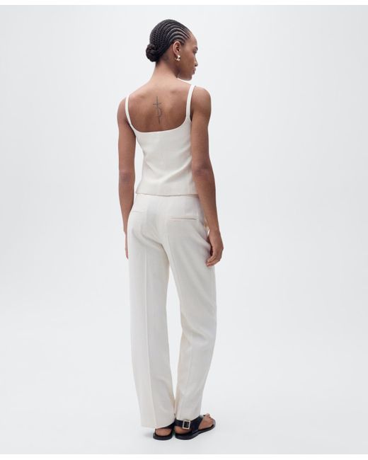 Mango Open Back Suit Vest in White | Lyst