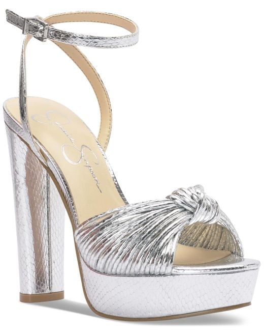 Jessica Simpson Immie Platform Dress Sandals in Blue | Lyst