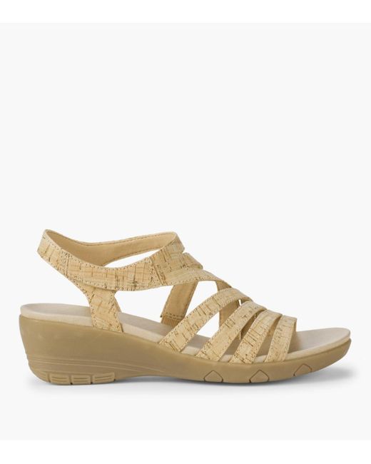 BareTraps Harlean Open Toe Wedge Sandals in Natural | Lyst