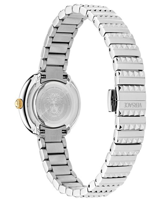 Versace Swiss Greca Goddess Steel Studded Bracelet Watch 28mm in ...