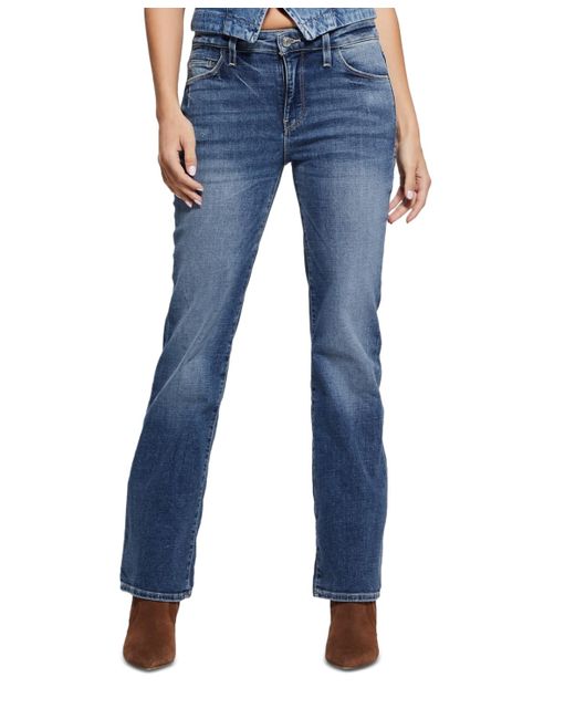 Guess Mid Rise Sexy Bootcut Jeans In Blue Lyst
